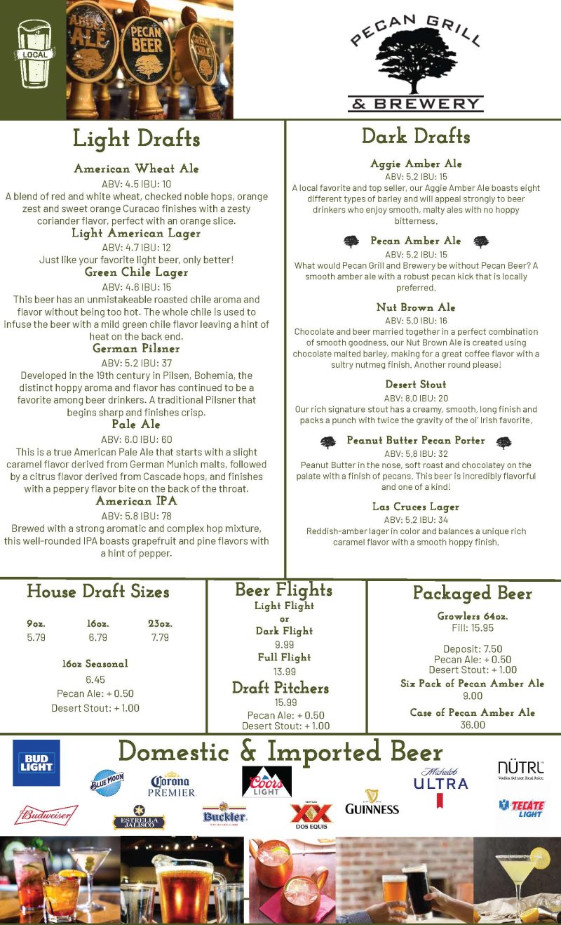 Menus – Pecan Grill & Brewery