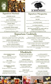 Menus – Pecan Grill & Brewery