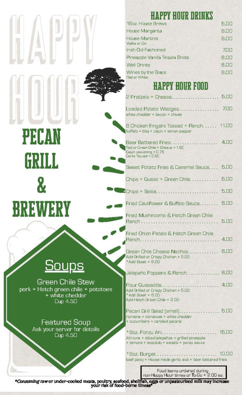 Menus – Pecan Grill & Brewery