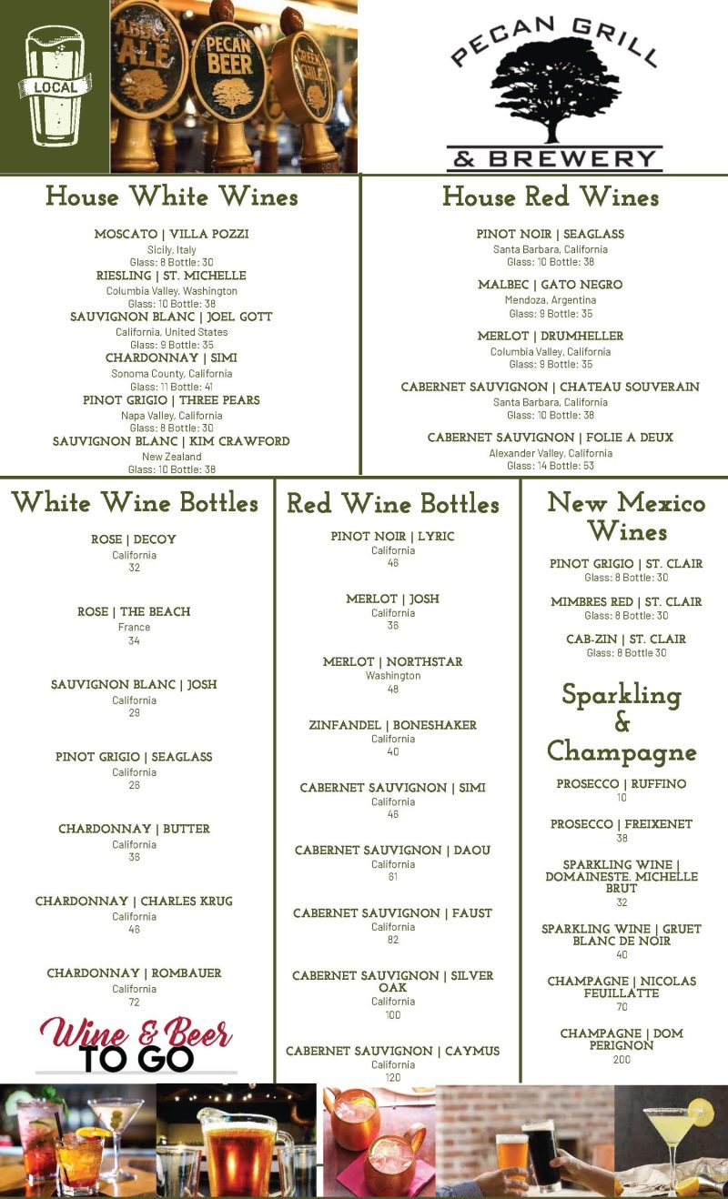 Menus – Pecan Grill & Brewery