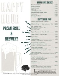 Menus – Pecan Grill & Brewery
